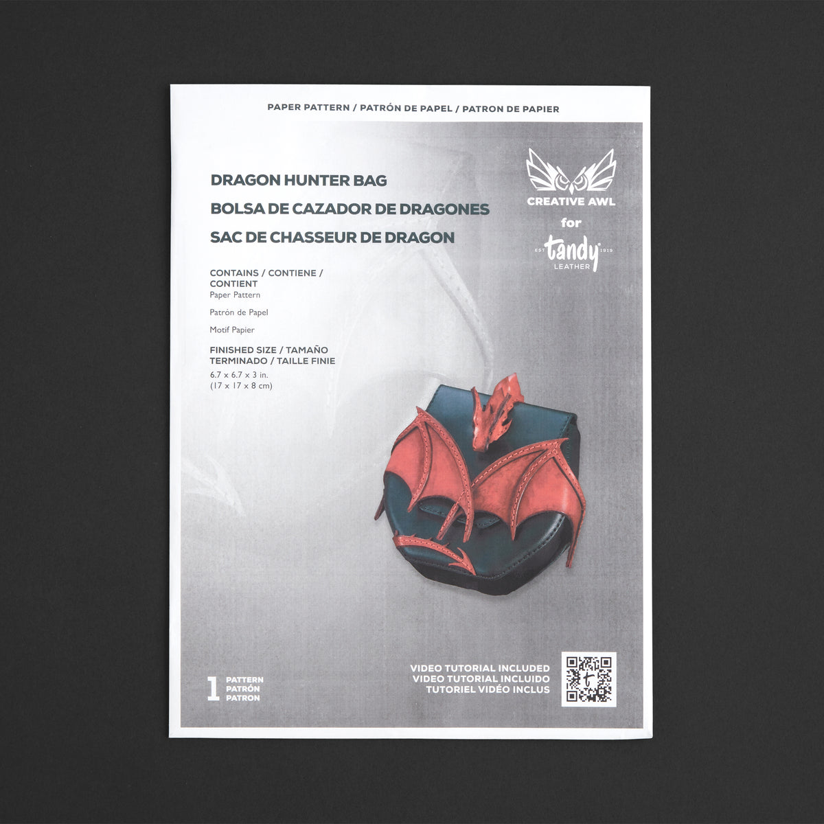 Creative Awl Dragon Hunter Bag Paper Pattern | Tandy Leather — Tandy ...