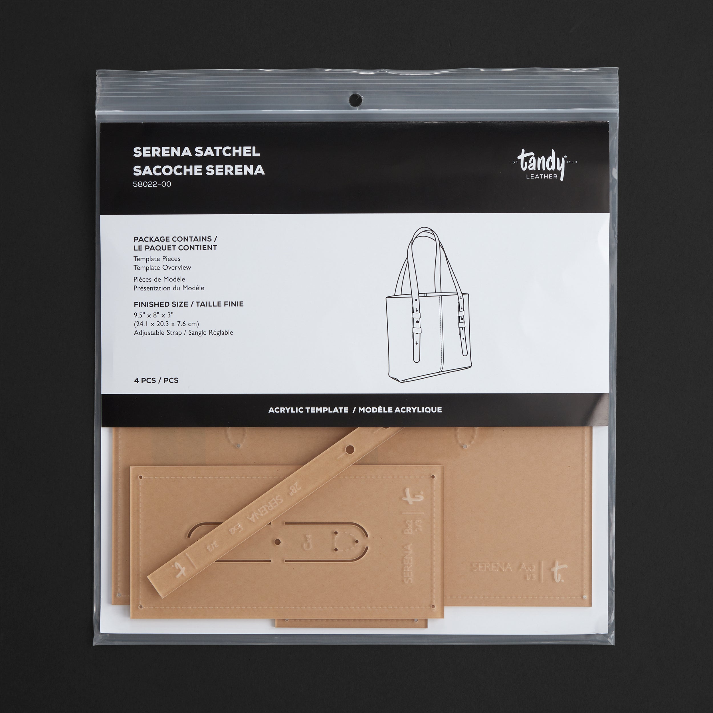 Serena Satchel Acrylic Template — Tandy Leather Canada