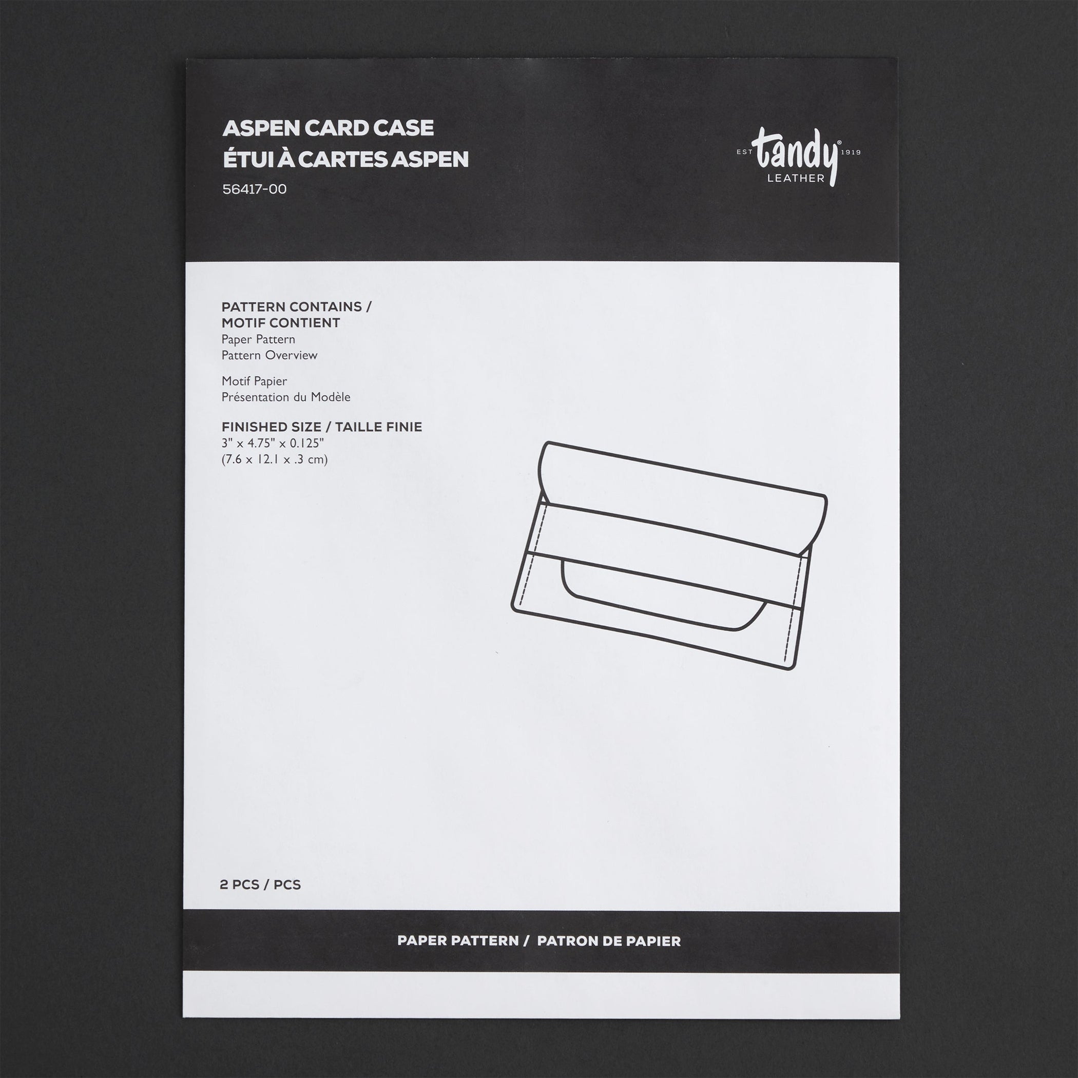 Aspen Card Case Paper Pattern — Tandy Leather Canada