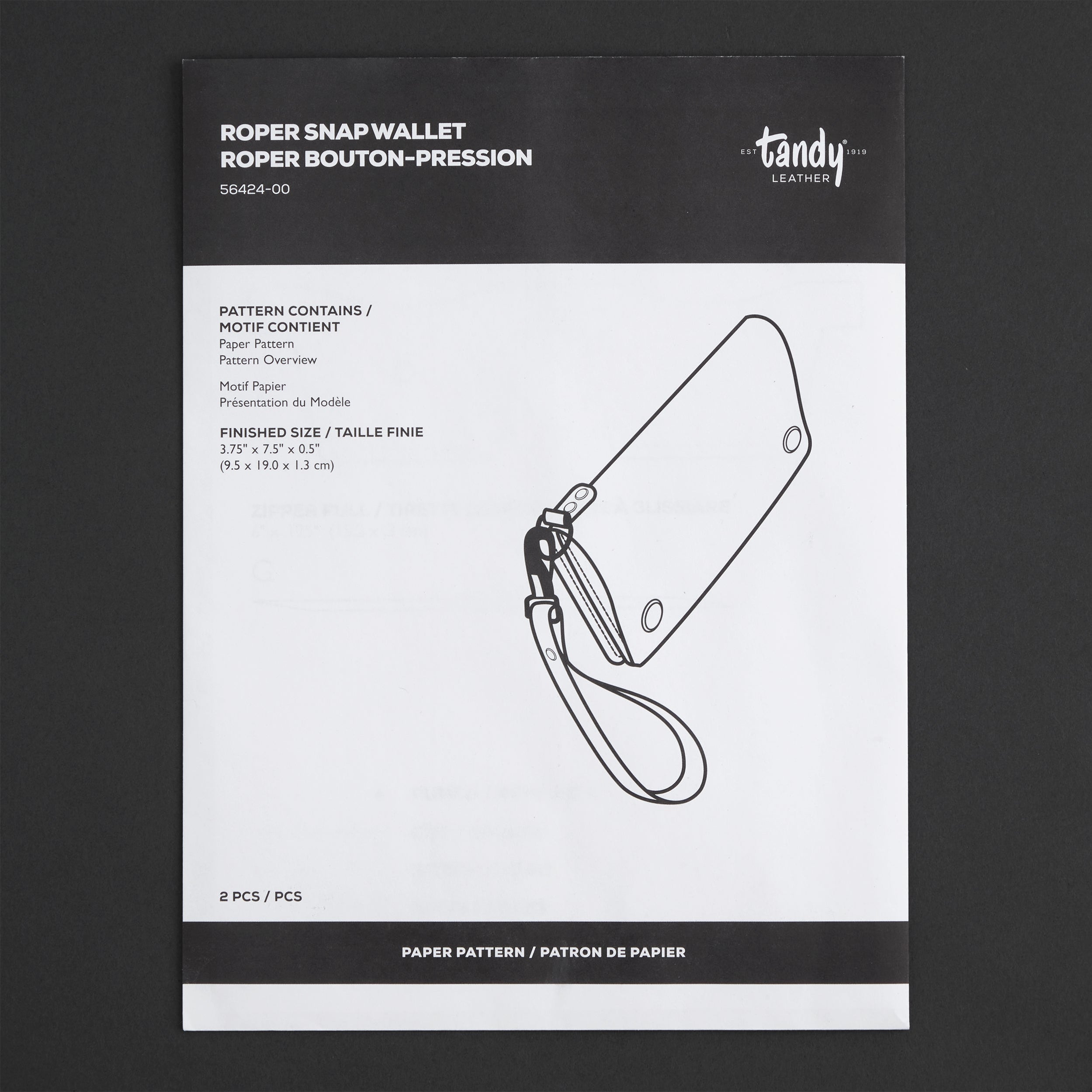 Roper Snap Wallet Paper Pattern — Tandy Leather Canada